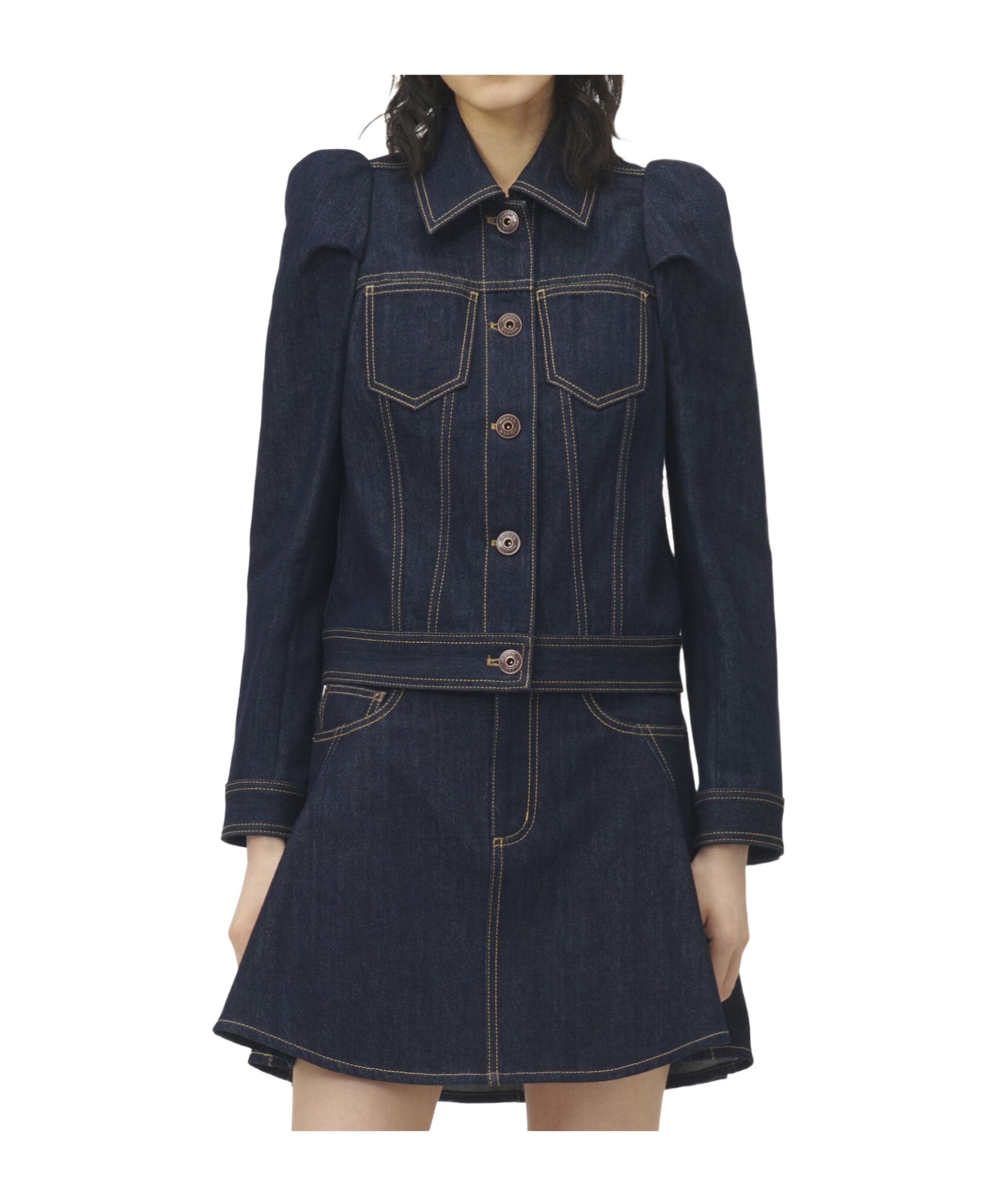 ALEXANDER MCQUEEN Alexander McQueen Pinched Shoulder Denim Jacket